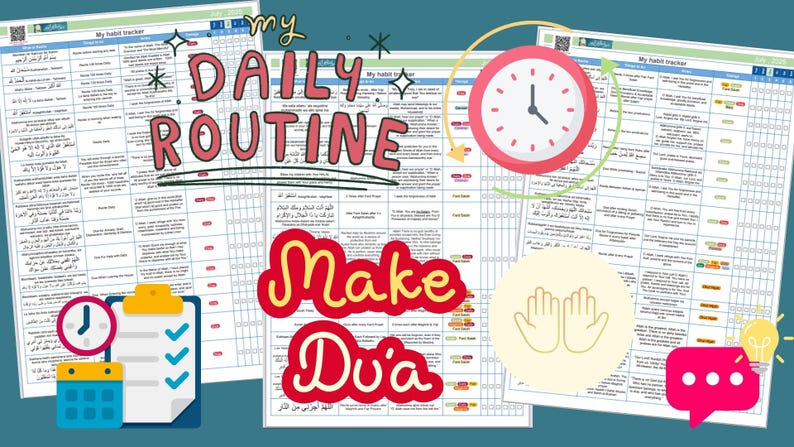 Islamic Muslim Daily Habit Tracker Planner Google Sheets Template ...