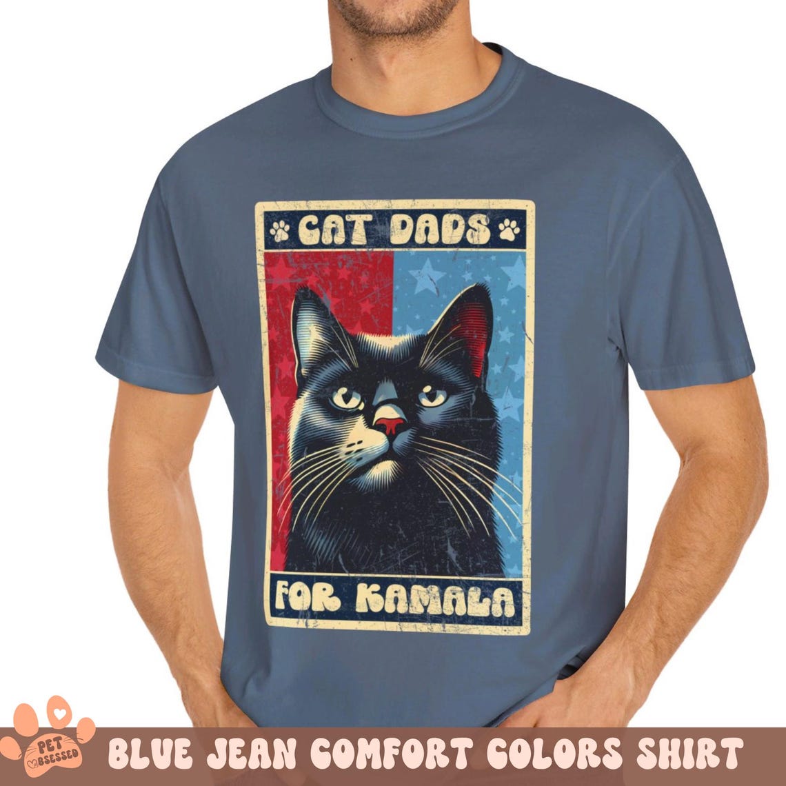 Black Cat Dads for Kamala Comfort Colors Shirt, Retro Cat Dads for ...