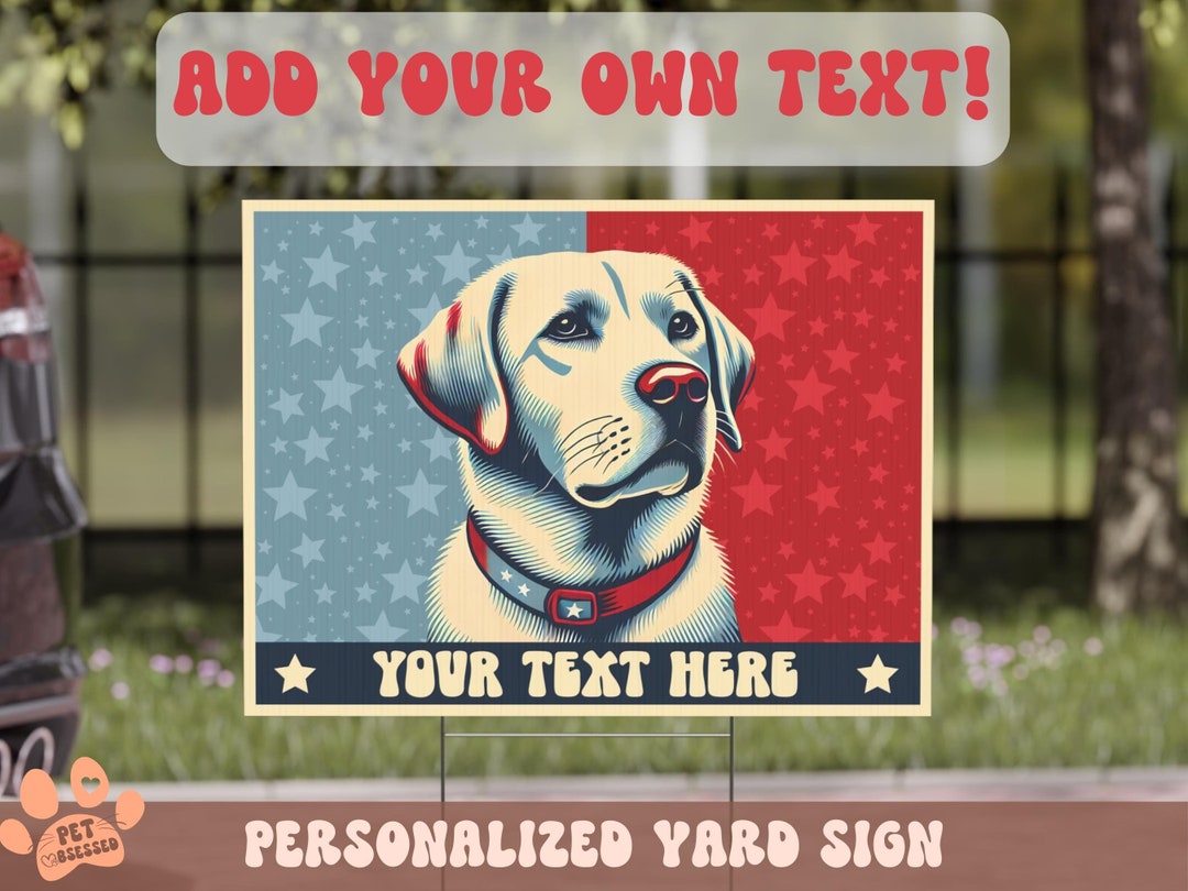 Personalized Patriotic Dog Yard Sign, Patriotic Dog Lovers Yard Sign ...
