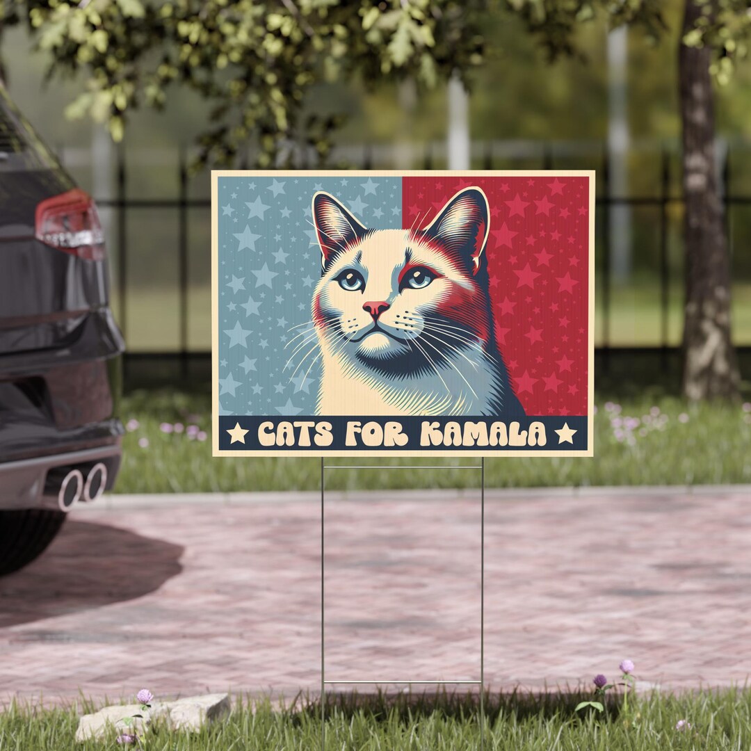 Harris Walz Yard Sign, Kamala Harris Yard Sign, Cats for Kamala Yard ...