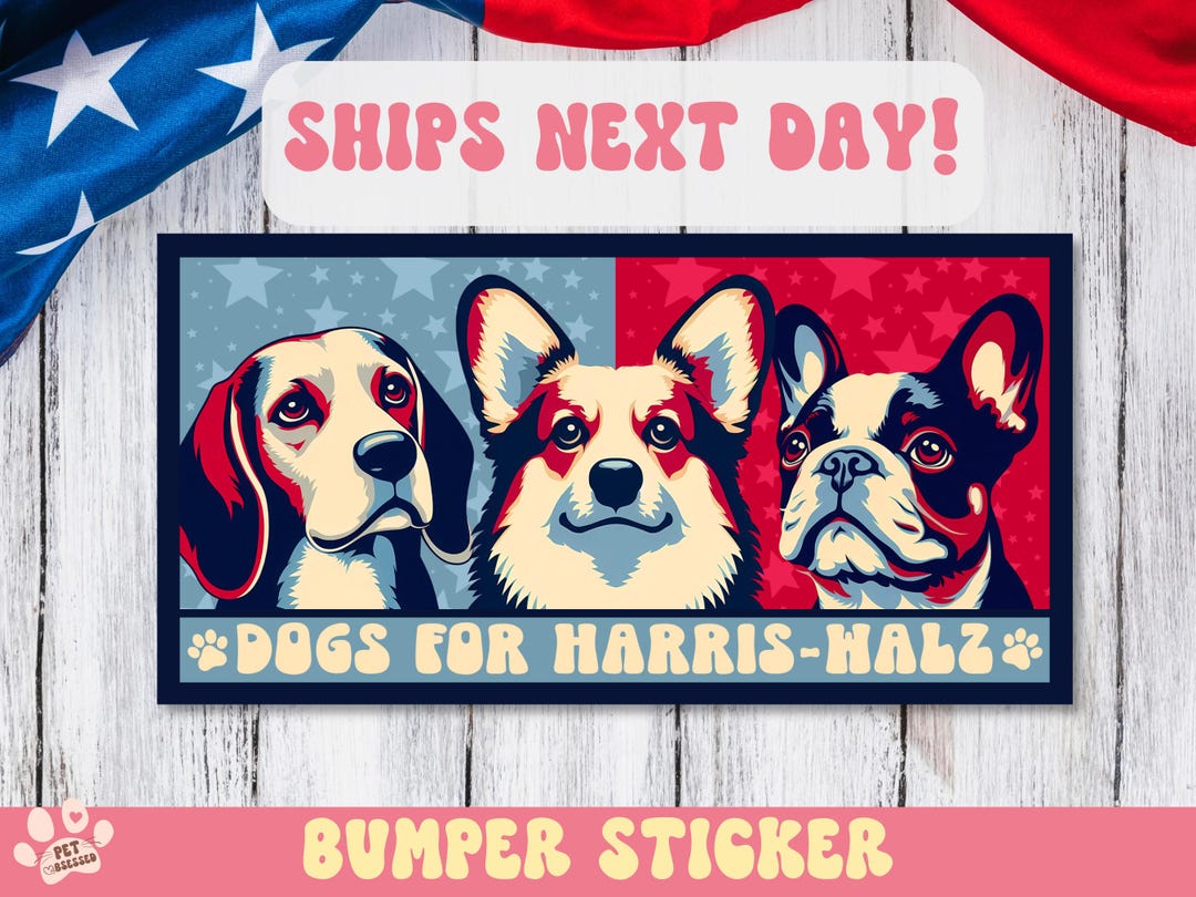 Dogs for Kamala Bumper Sticker, Corgies for Harris-walz Sticker ...