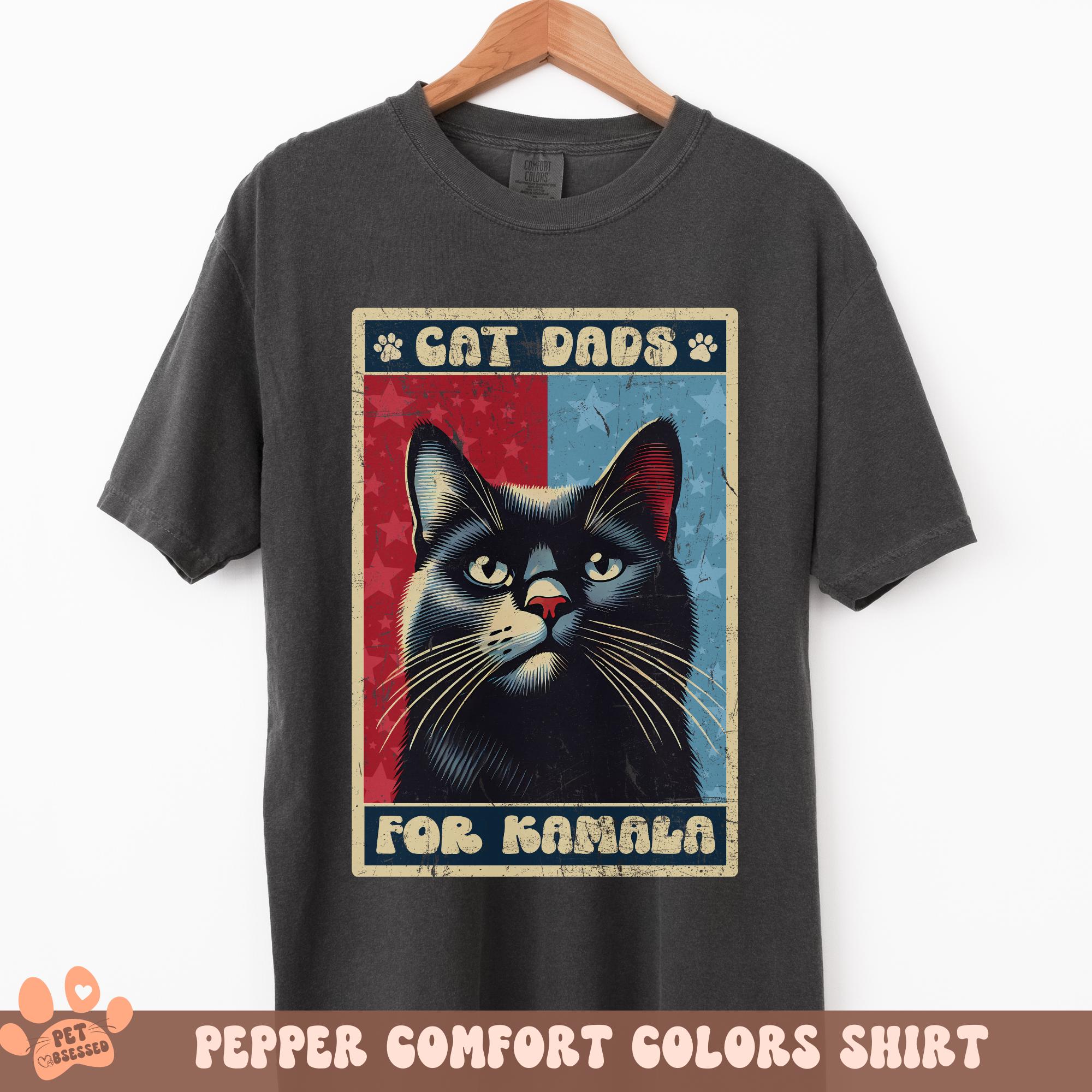 Black Cat Dads for Kamala Comfort Colors Shirt, Retro Cat Dads for ...