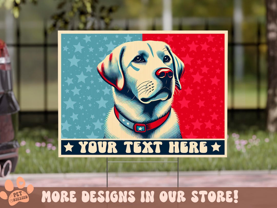 Patriotic Dog Yard Sign, Personalized Yard Sign, Cute Patriotic Dog ...