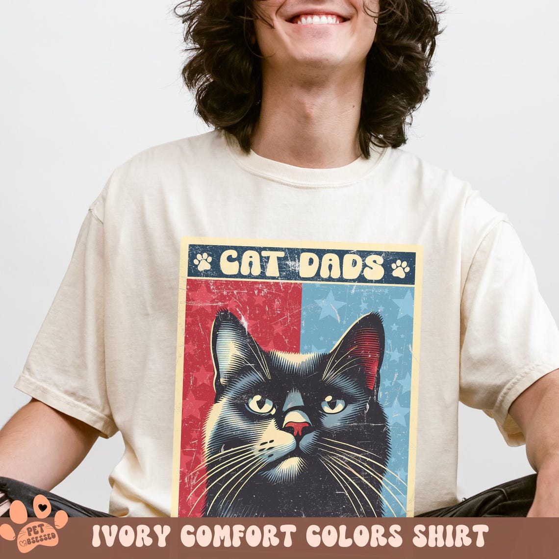 Black Cat Dads for Kamala Comfort Colors Shirt, Retro Cat Dads for ...