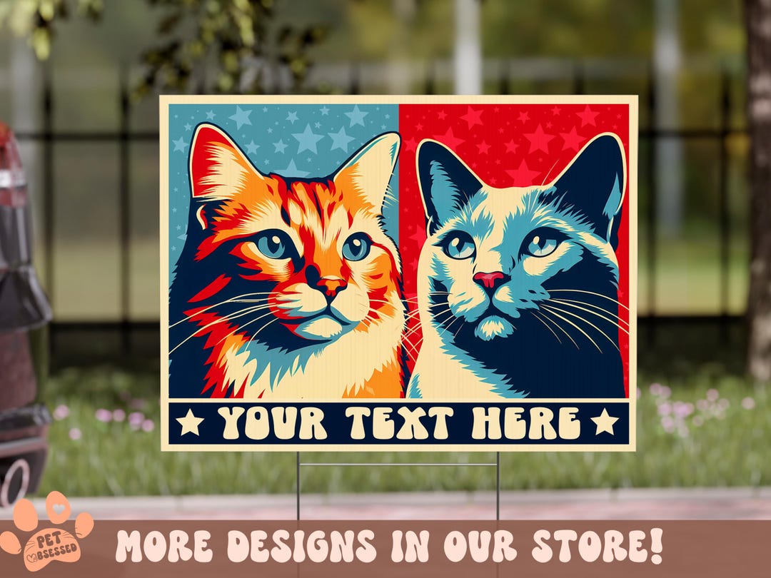 Personalized Cats Yard Sign, Patriotic Kitties Sign, Funny Cat Lovers ...