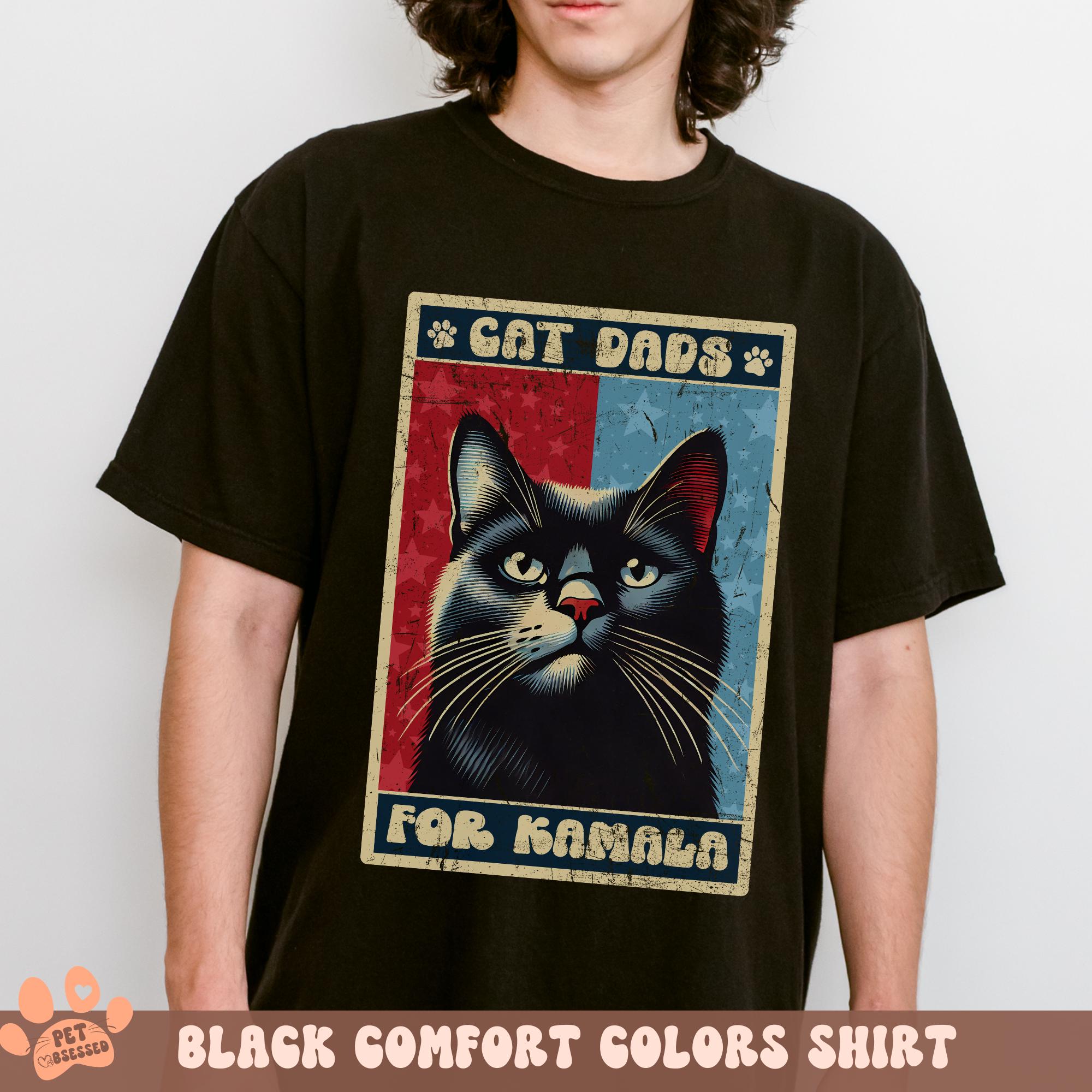 Black Cat Dads for Kamala Comfort Colors Shirt, Retro Cat Dads for ...