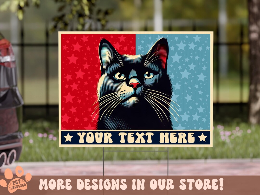 Personalized Cat Yard Sign, Patriotic Yard Sign, Cats Pro Democracy ...