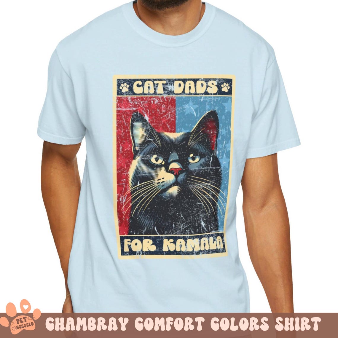 Black Cat Dads for Kamala Comfort Colors Shirt, Retro Cat Dads for ...