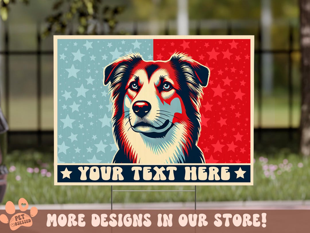 Patriotic Dog Yard Sign, Personalized Yard Sign, Cute Patriotic Dog ...
