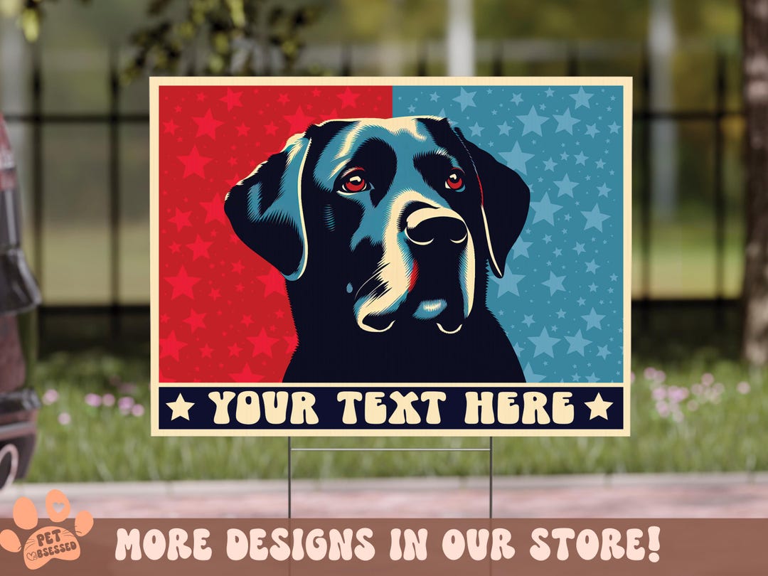 Black Lab Yard Sign, Personalized Labrador Retriever Sign, Lab Lover ...