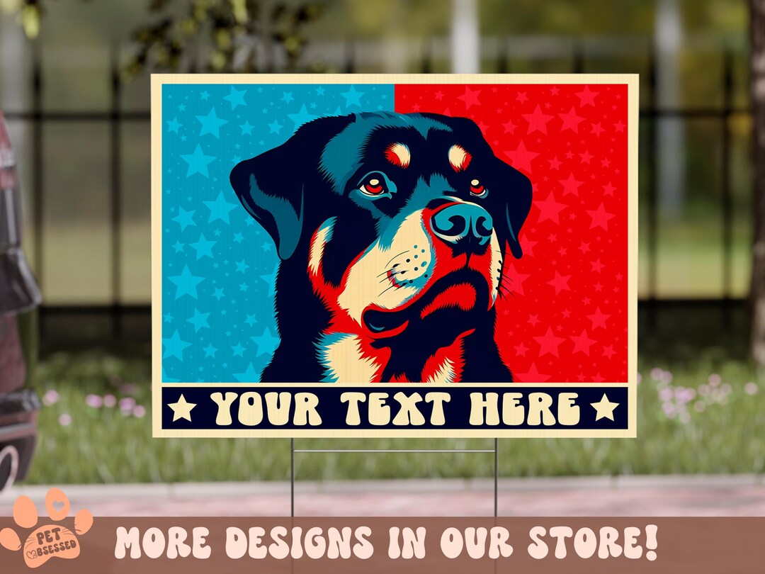 Personalized Rottweiler Yard Sign, Patriotic Rottie Sign, Rottweiler ...