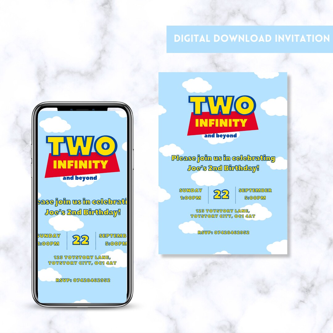 Toy Story Two Infinity Digital Birthday Party Invitation | Instant ...