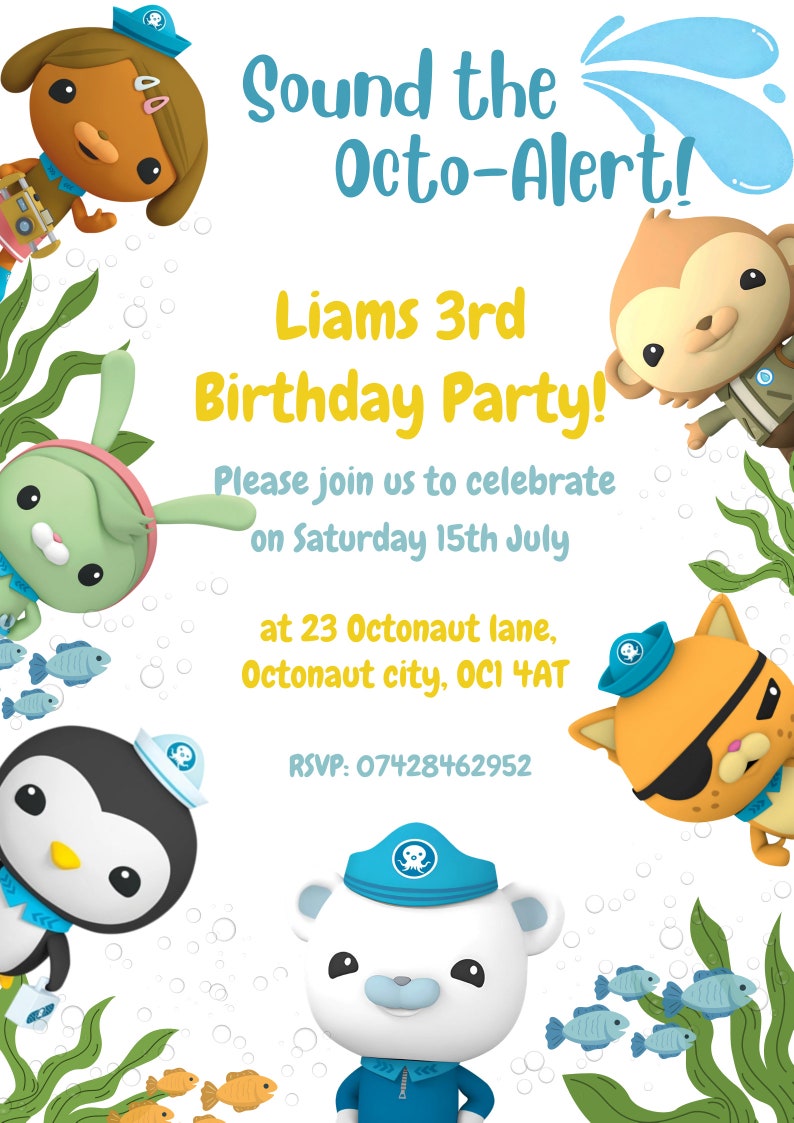 Octonauts Digital Birthday Party Invitation | Instant Download ...