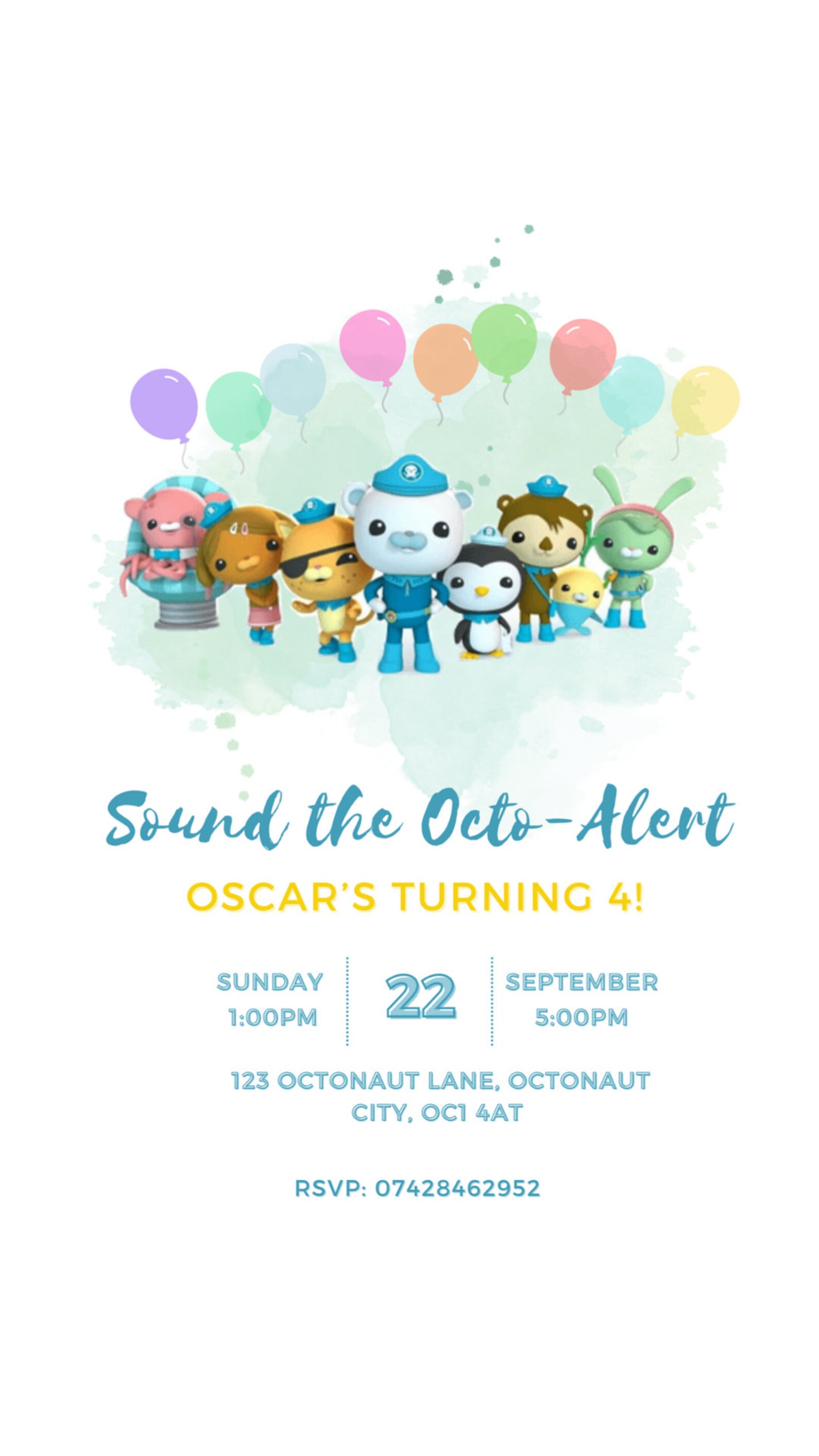Octonauts Digital Birthday Party Invitation | Instant Download ...