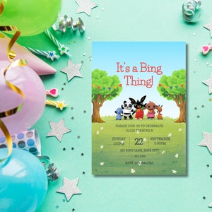 Bing Digital Birthday Party Invitation Instant Download Editable Canva ...