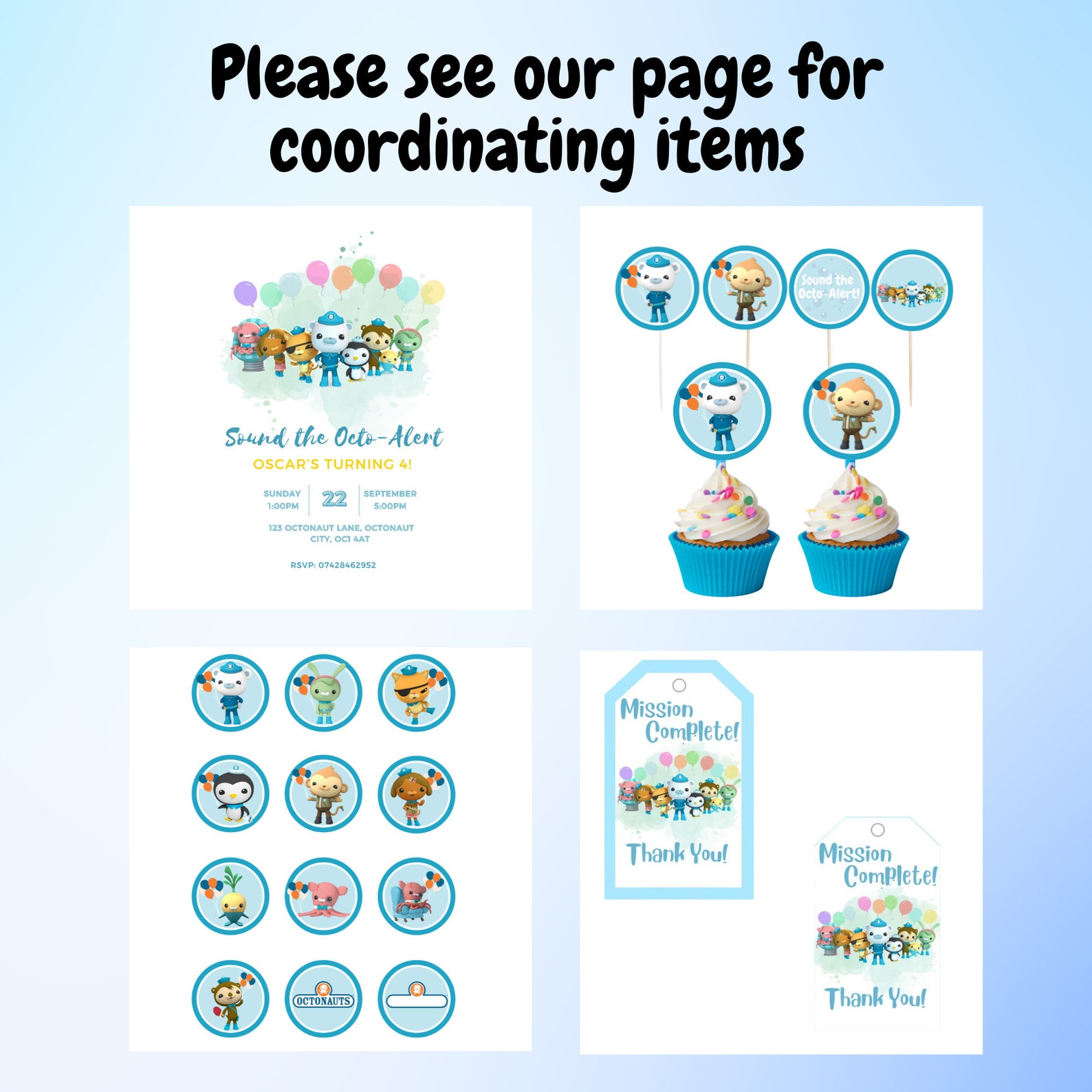 Octonauts Theme Welcome to the Party Sign | Instant Download ...