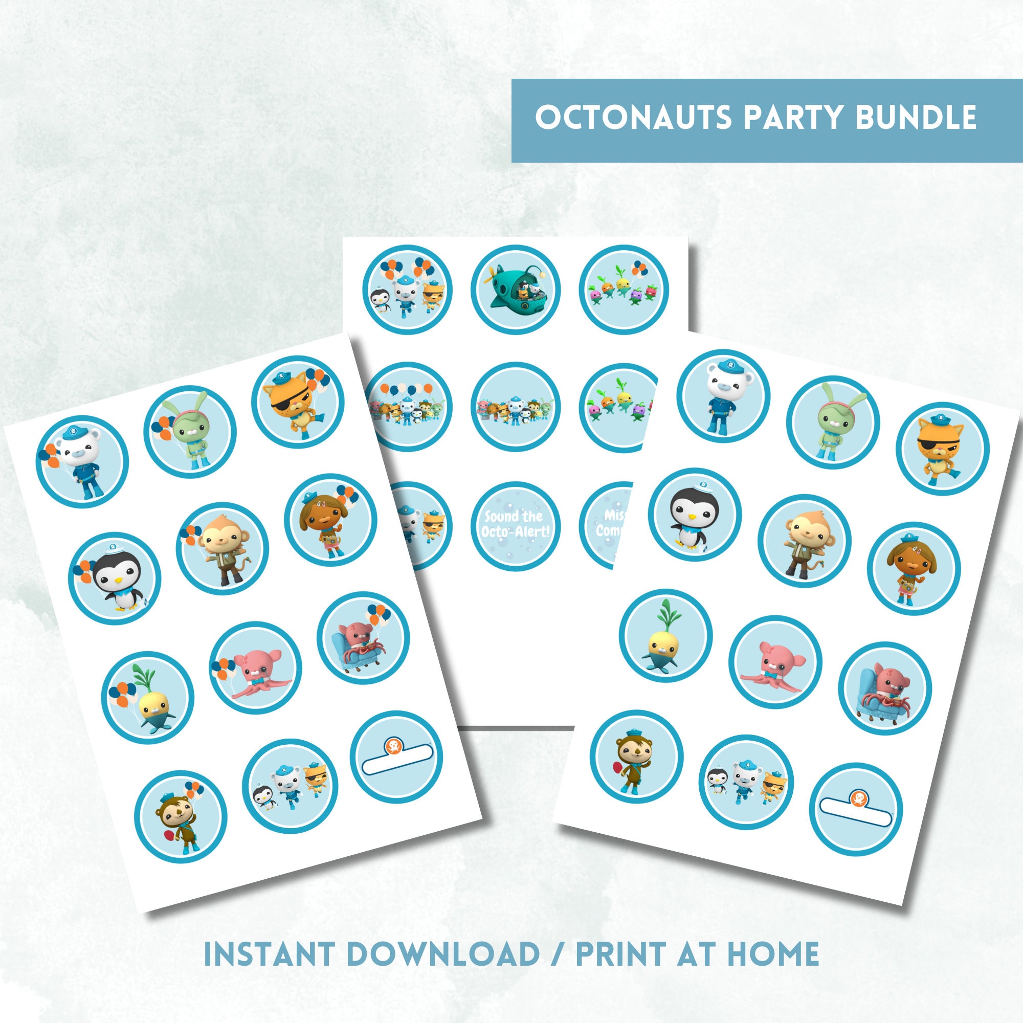 Octonauts Party Bundle - Cupcake Toppers, Favour Tags and Welcome Sign ...