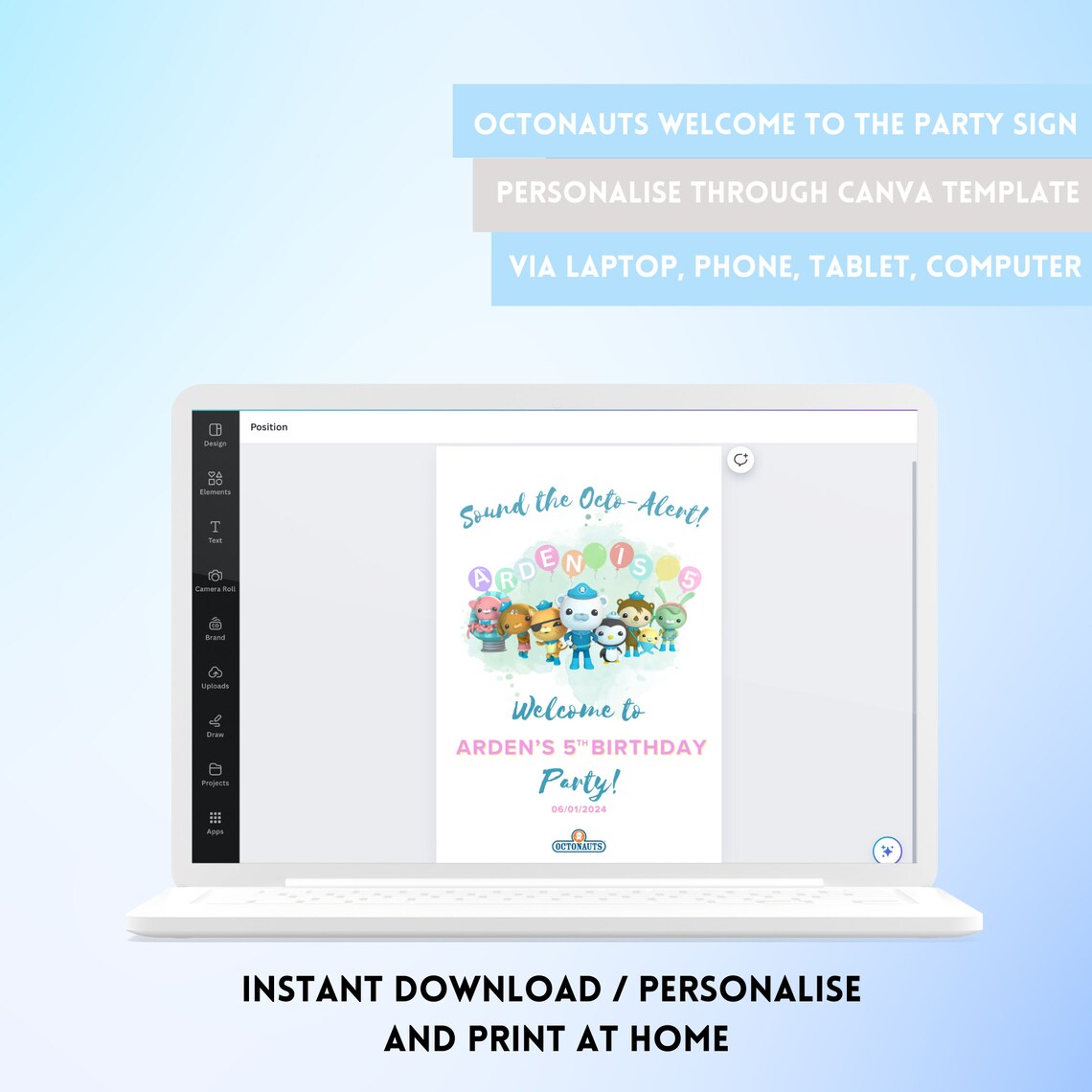 Octonauts Theme Welcome to the Party Sign | Instant Download ...