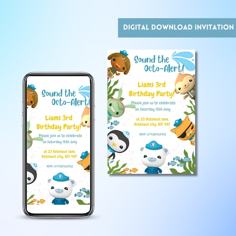 Octonauts Digital Birthday Party Invitation | Instant Download ...