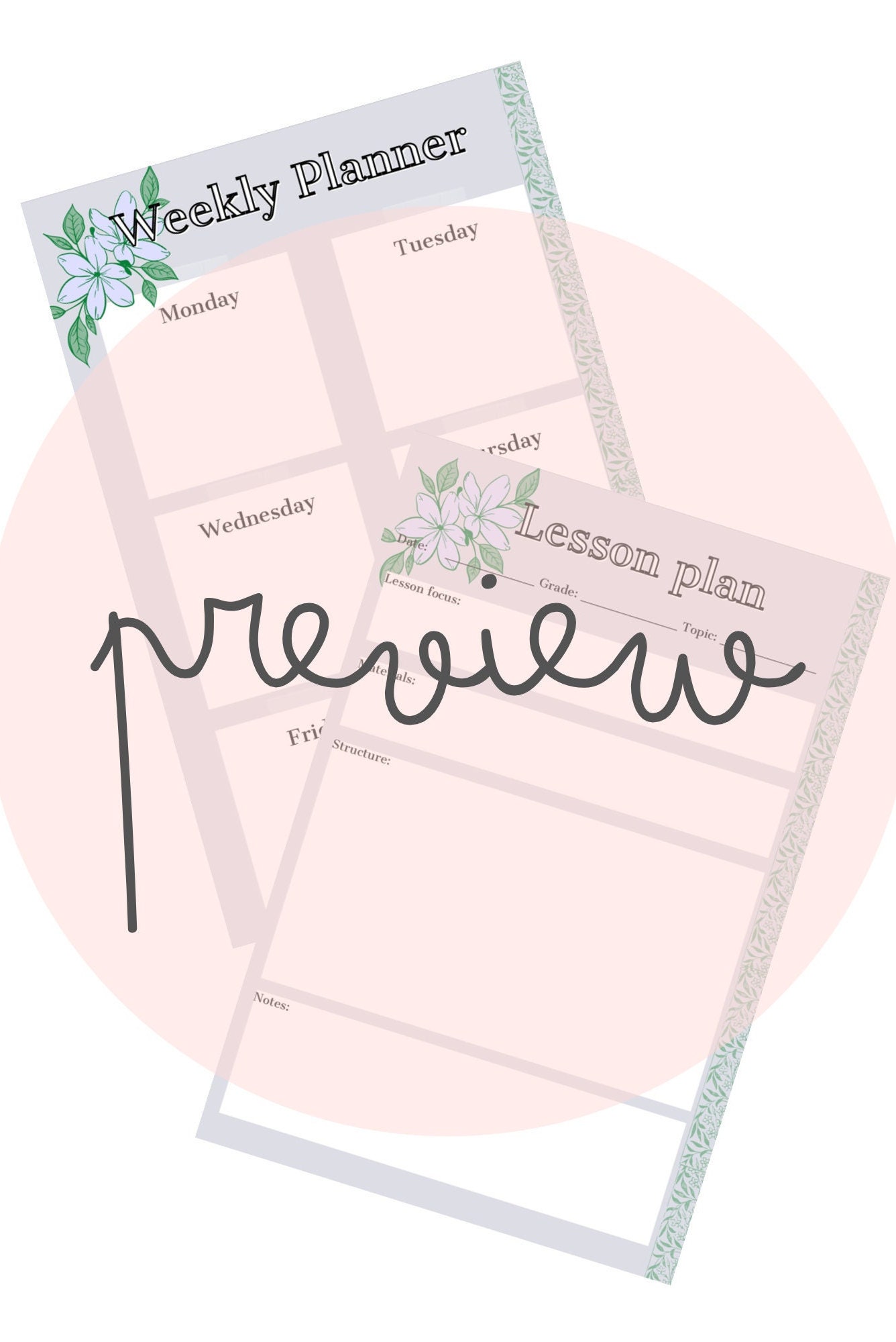 Lesson Plan Templates & Weekly Planner Templates for Teachers Printable ...