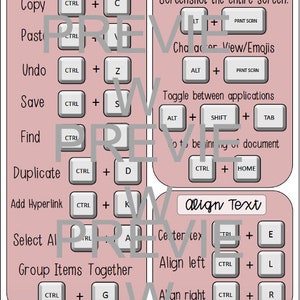 Keyboard Shortcut Reference Sheet (mac & PC) Printable - Etsy