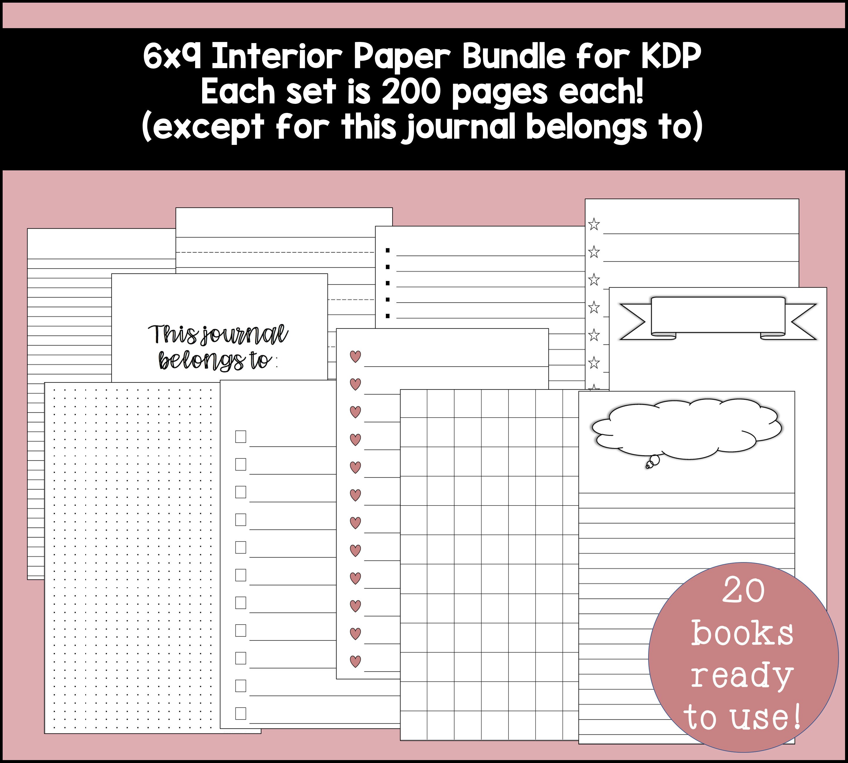 6x9 Interior Pages Bundle for KDP 20 Books With 200 Pages - Etsy