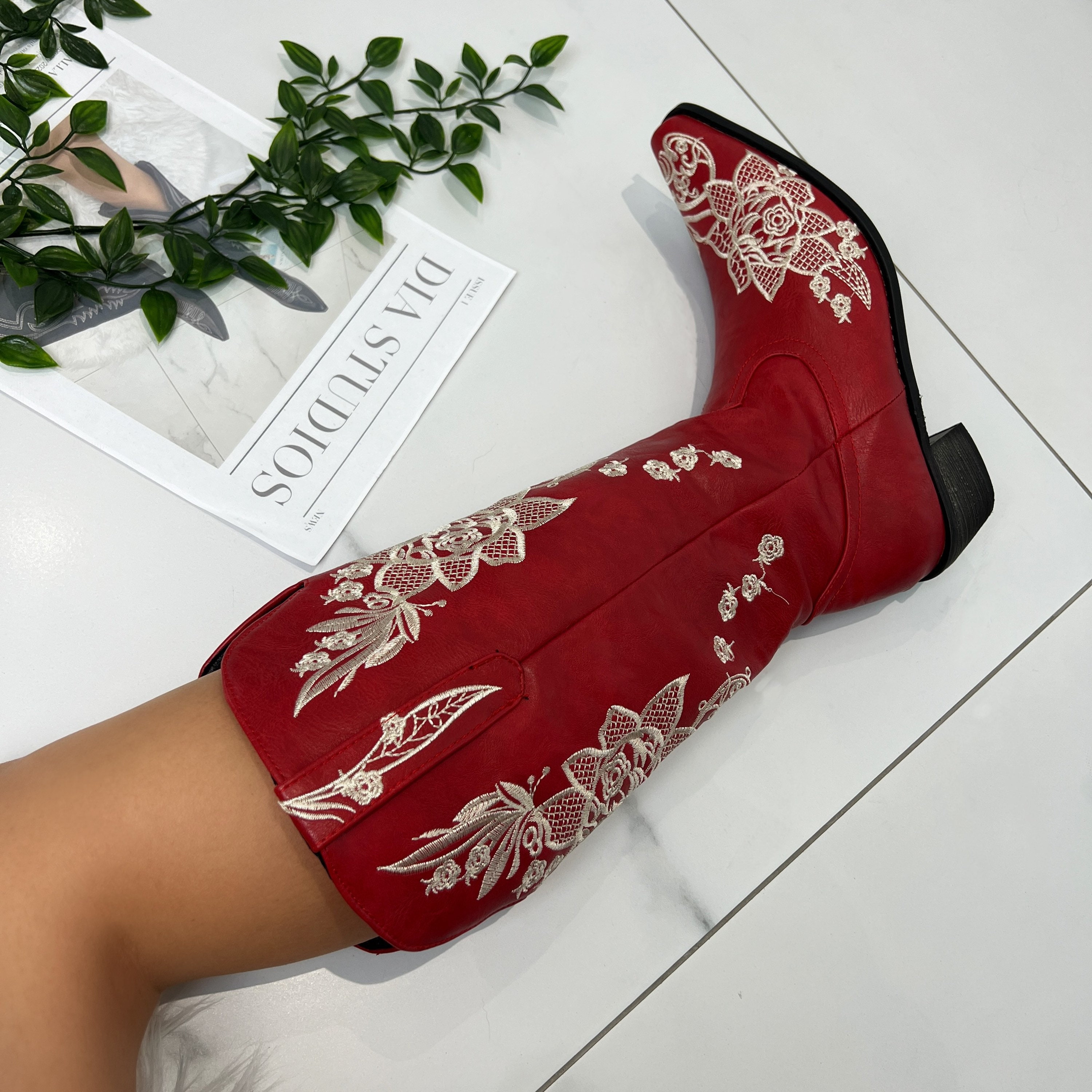 Cowboy Western Boots Red - Etsy