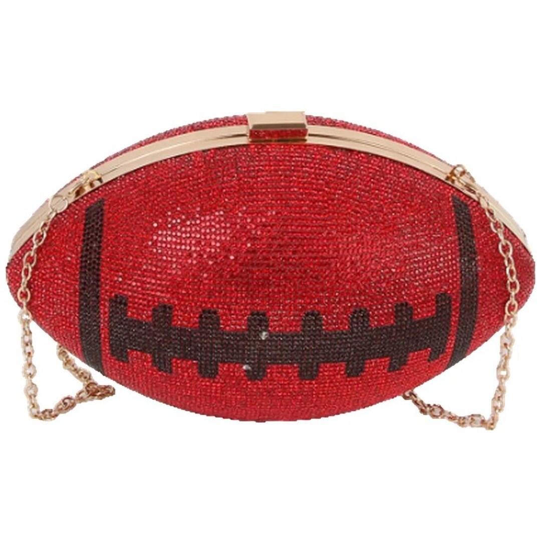 Red and Black Glam Rhinestone Football Clutch/crossbody Bag - Etsy