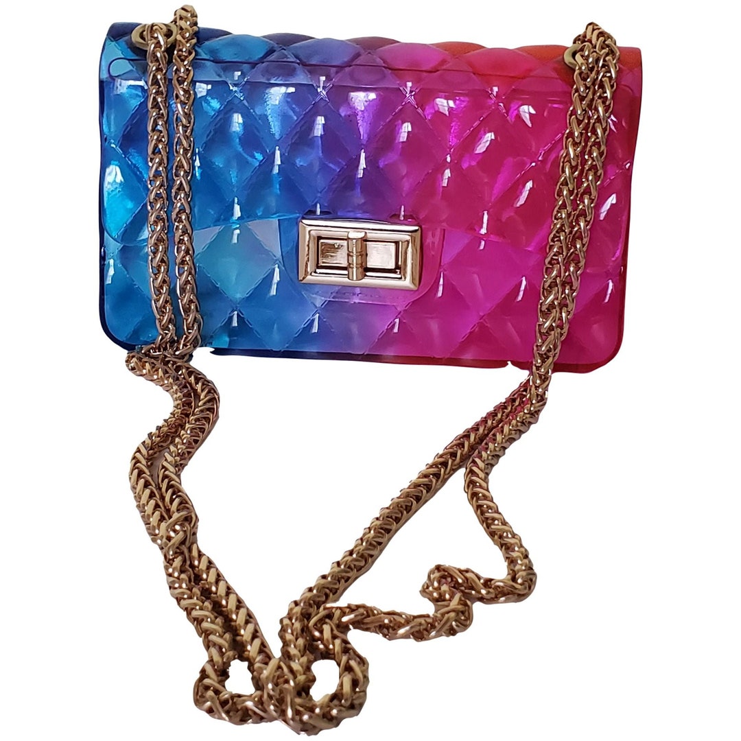 Trendy Quilted Multi-color Small Jelly Crossbody/shoulder Bag | Pink ...