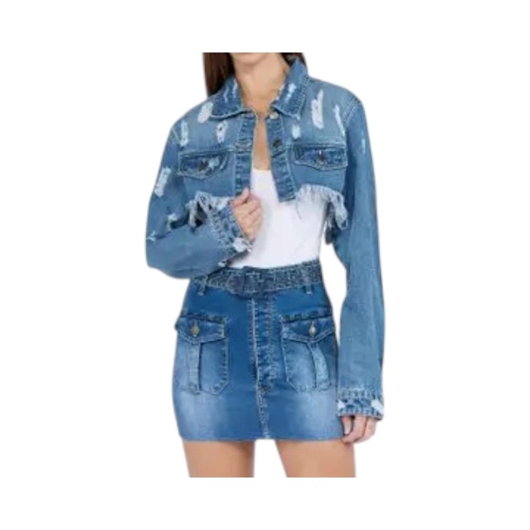 Frayed Edge Distressed Denim Jacket Women Boho Spring Soft Vintage ...