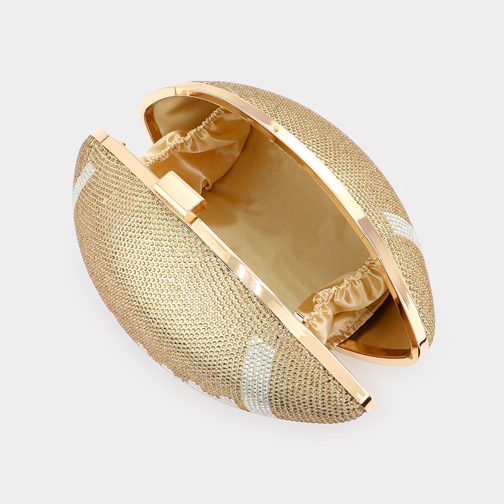 Sparkling Football Clutch Bedazzled Football Purse Glamorous Rhinestone ...