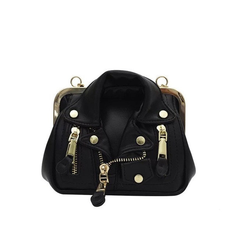 Punk Leather Motorcycle Jacket Crossbody Bag Stylish Rocker Crossbody ...