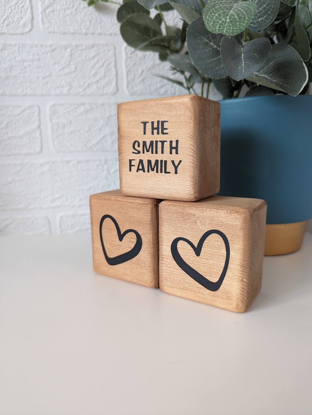 Personalized Family Name Wooden Blocks: Rustic Home Decor - Etsy
