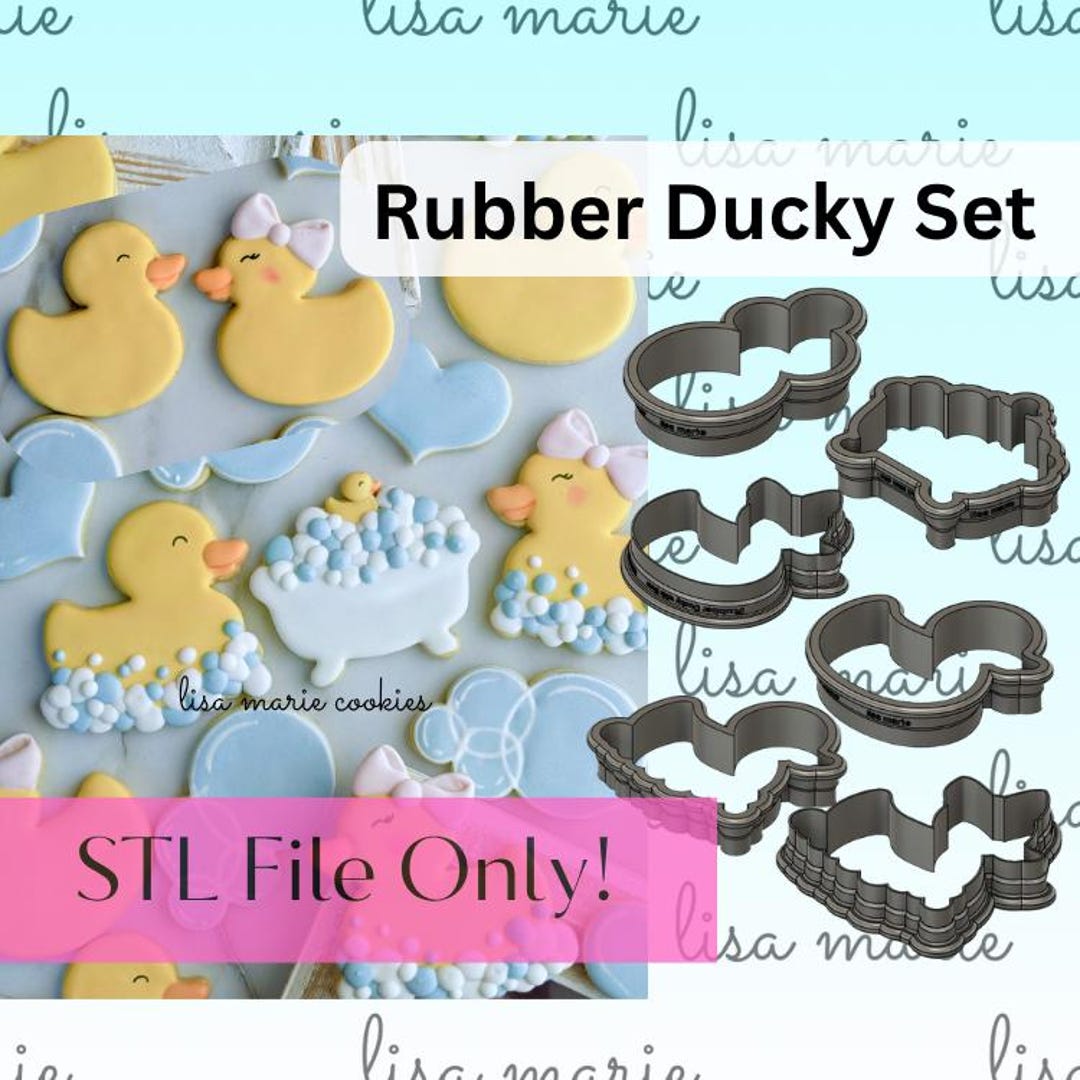 Rubber Ducky Cookie Cutter STL File: Baby Shower Nursery Rhyme (digital ...