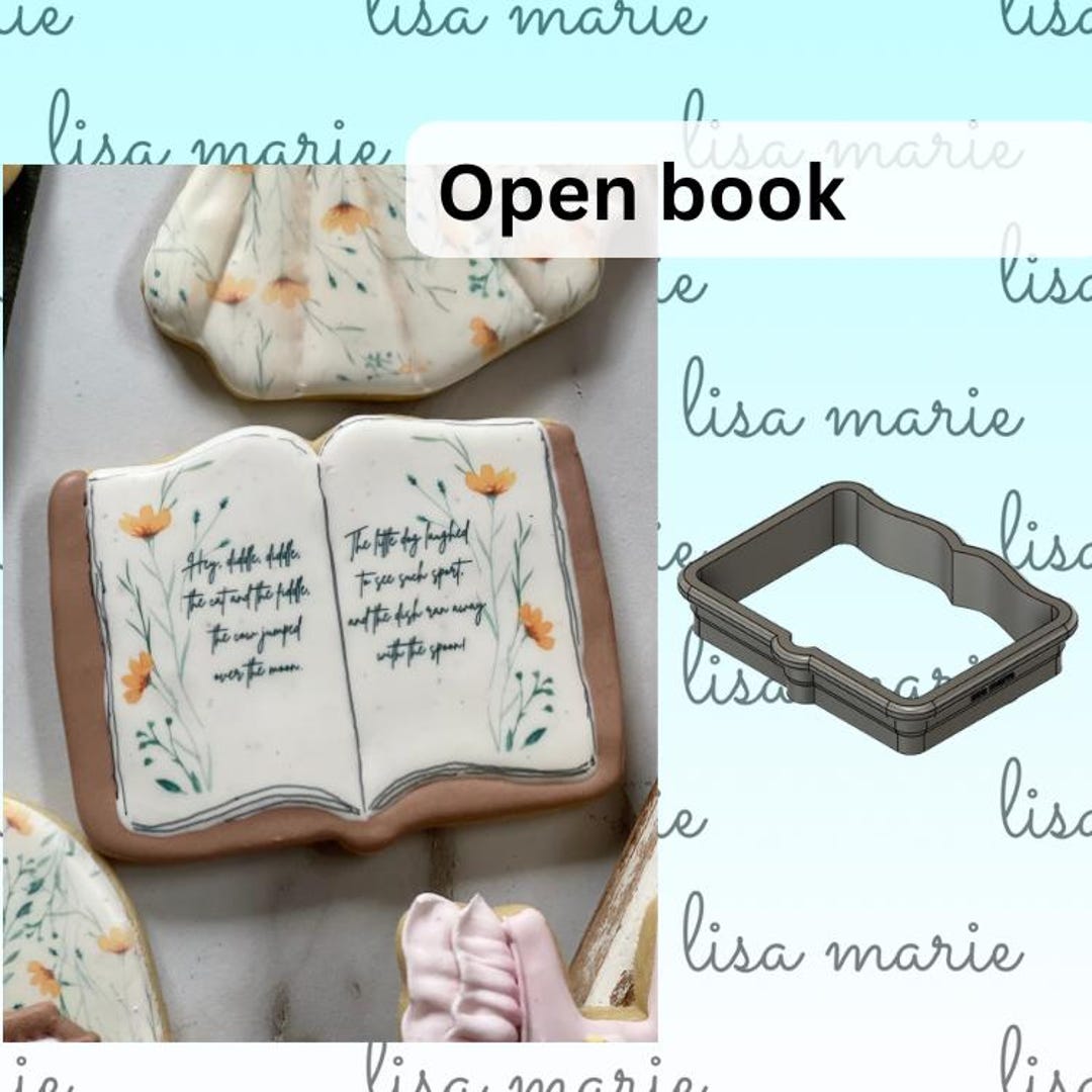 Open Book STL File Cookie Cutter Digital Download - Etsy