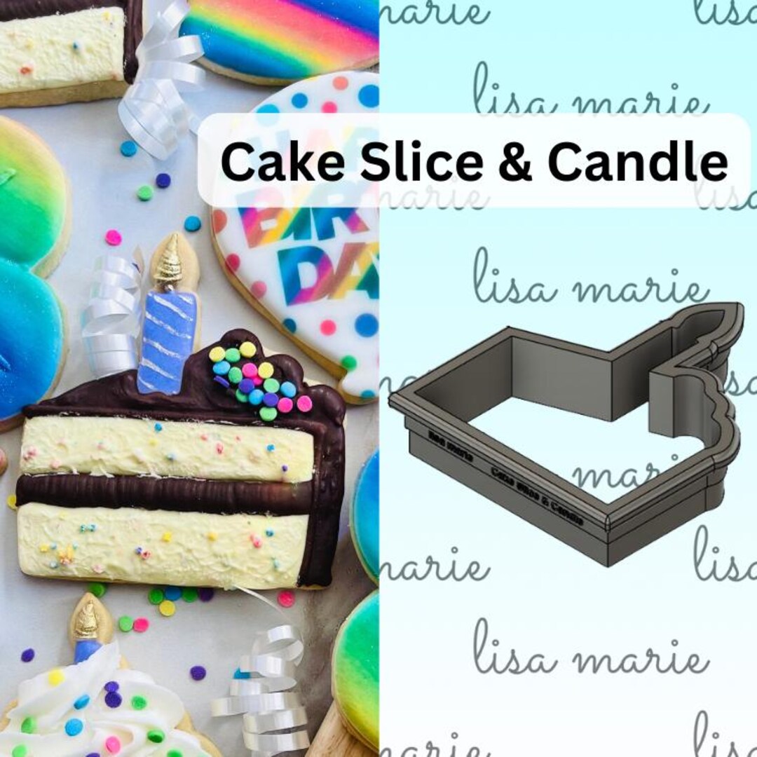 Cake Slice & Candle Cookie Cutter- Birthday - Celebration - Party - Etsy
