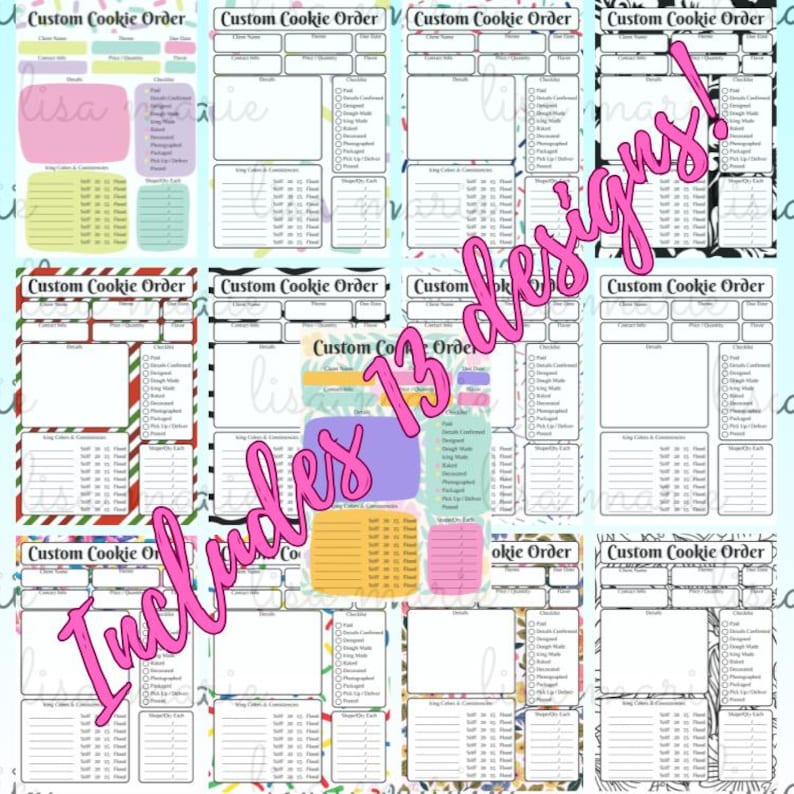 Cookie Order Form - Printable PDF & PNG (digital Download) Includes 13 ...