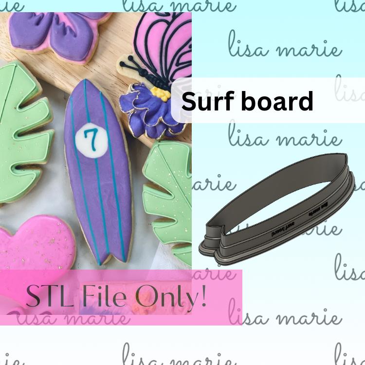 Surf Board Cookie Cutter STL File - Beach - Ocean- Surfing- Water- Pool ...