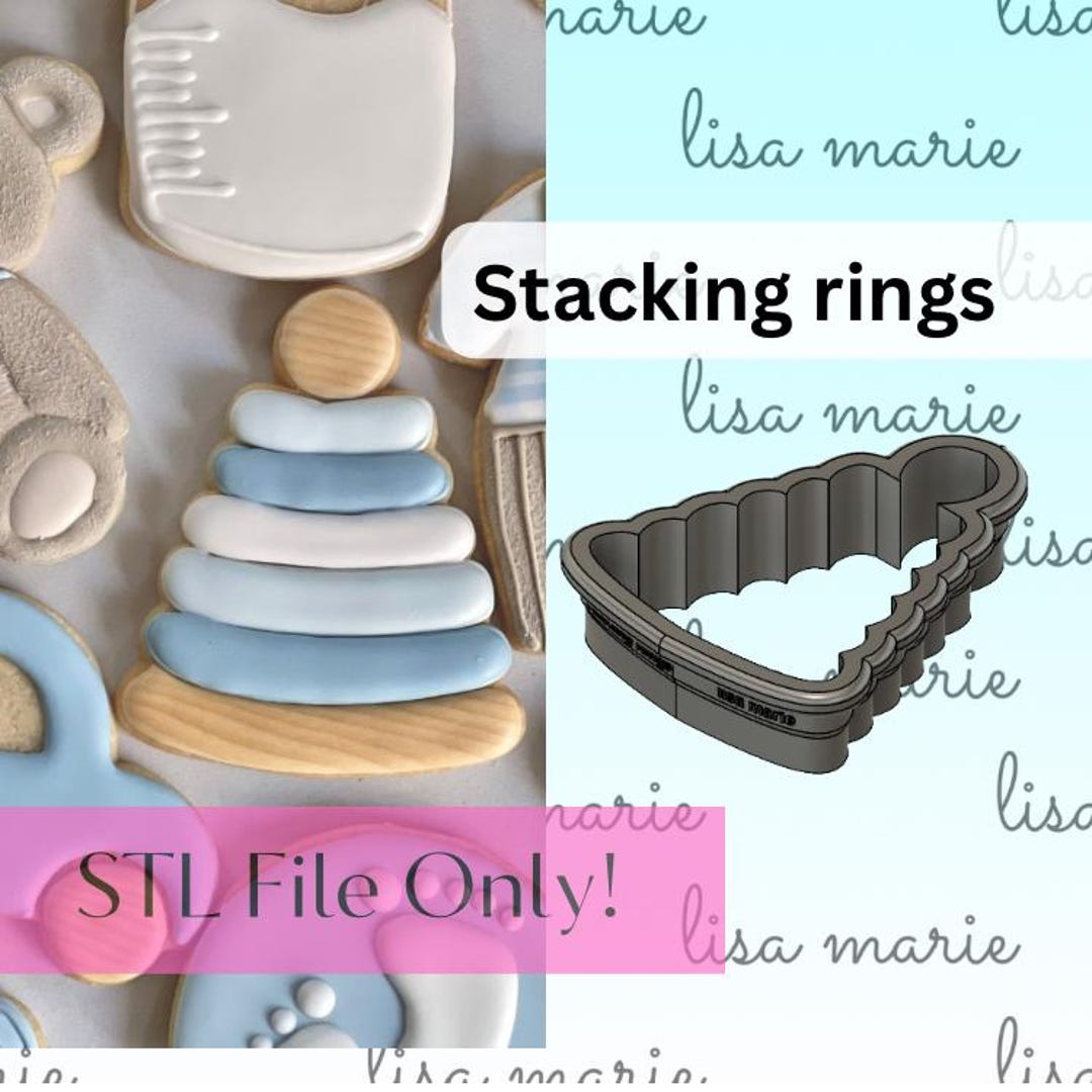 Stacking Rings Cookie Cutter STL File - Baby Shower- Toy - Baby Shower ...
