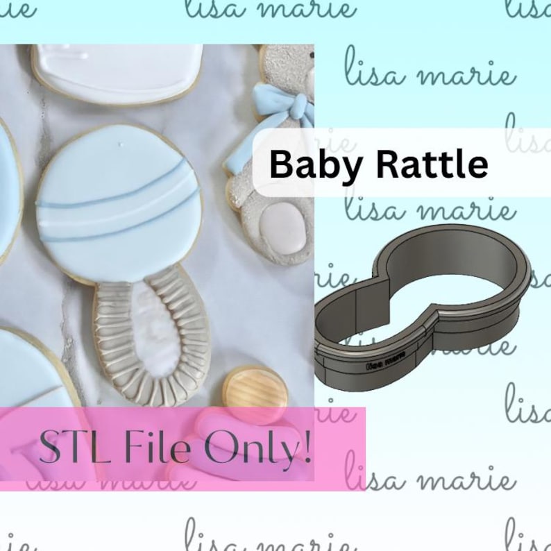Baby Rattle Cookie Cutter STL File - Baby Shower- Infant- New Baby ...