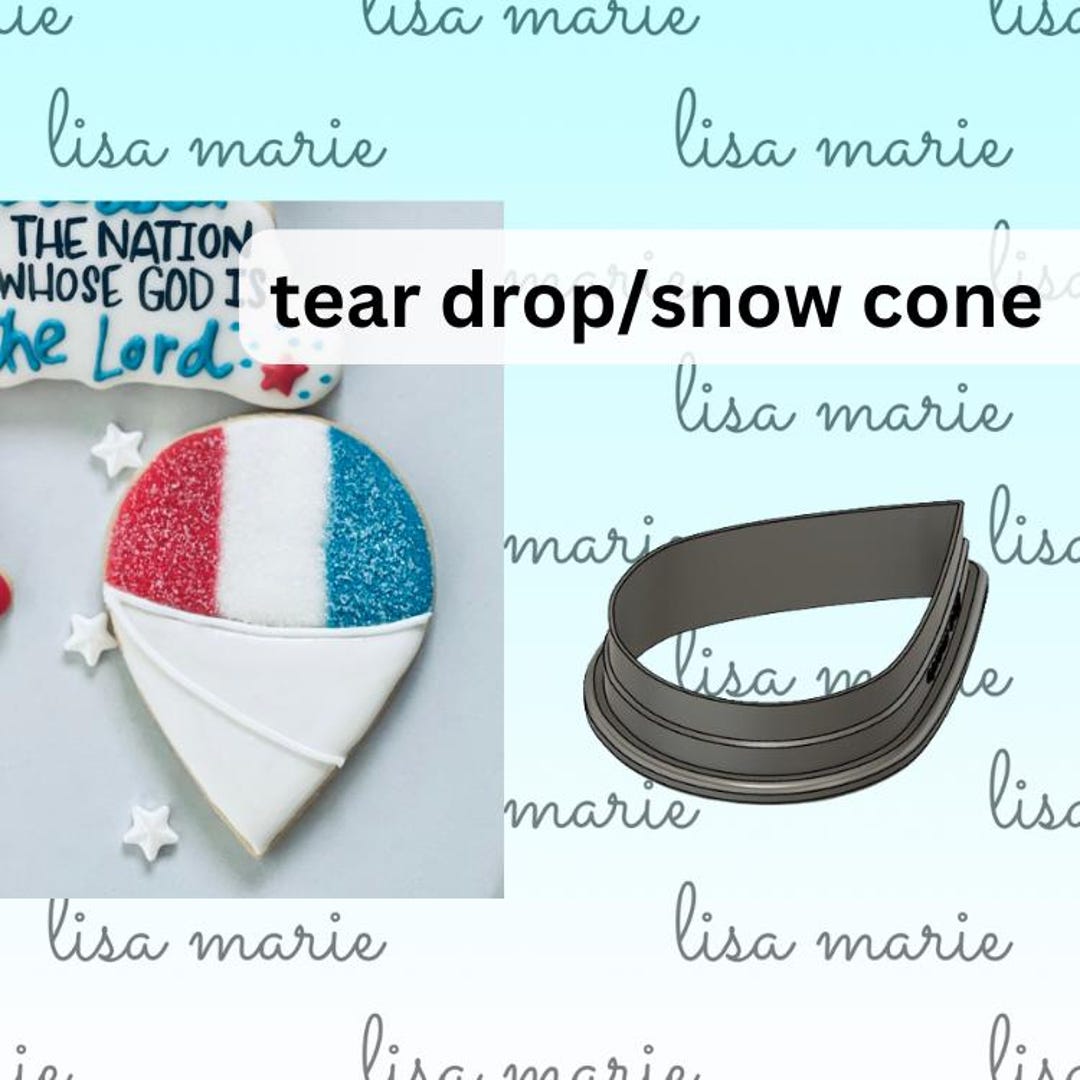 Tear Drop / Snow Cone Cookie Cutter 4th of July Independence Day Sweet ...