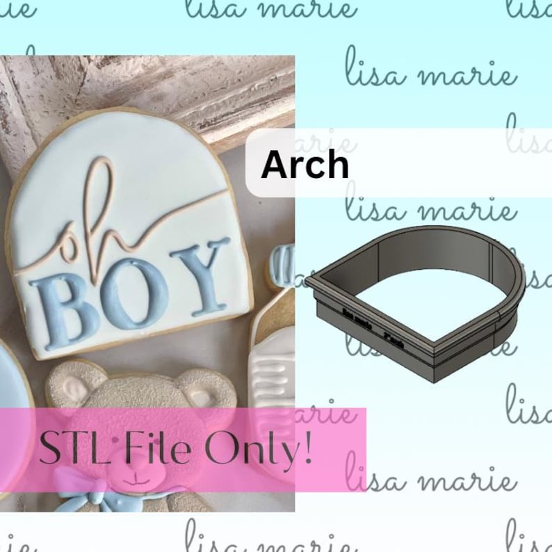 Arch Cookie Cutter STL Files - Plaque, Curve, Digital File, Set ...