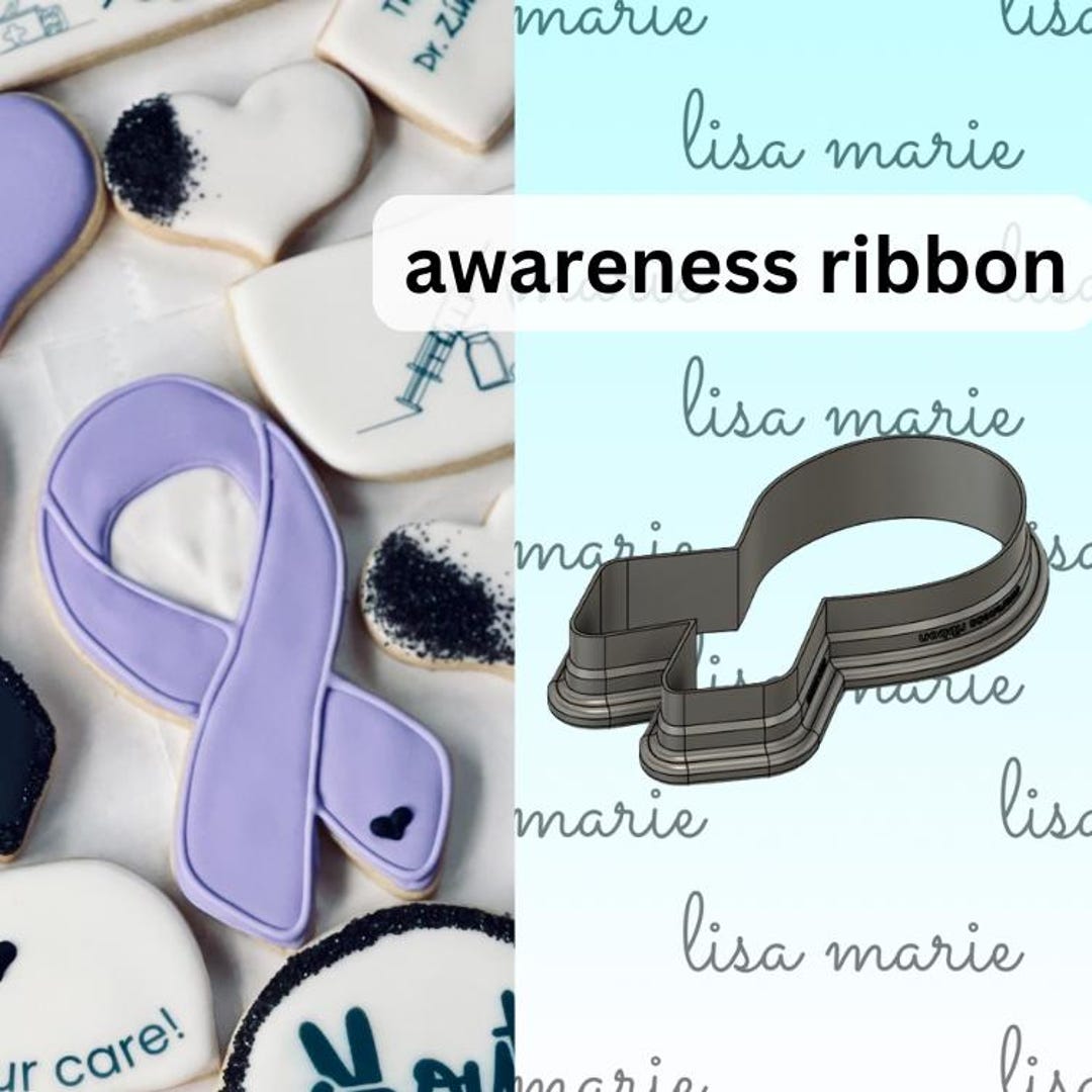 Awareness Ribbon Cookie Cutter cancer Ribbon Cookie Cutter STL File - Etsy