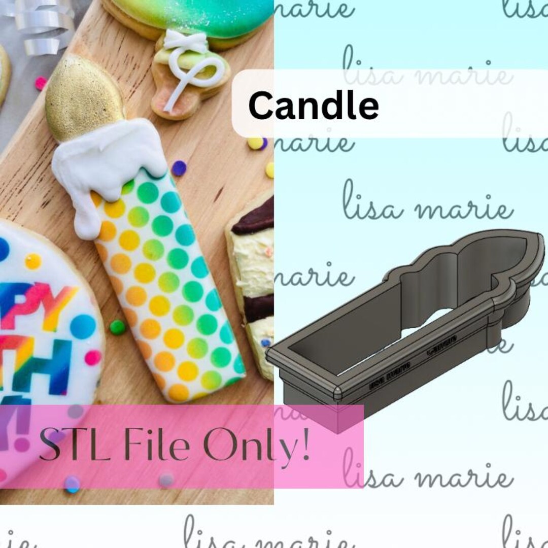Candle Cookie Cutter STL File: Birthday Celebration (digital Download ...