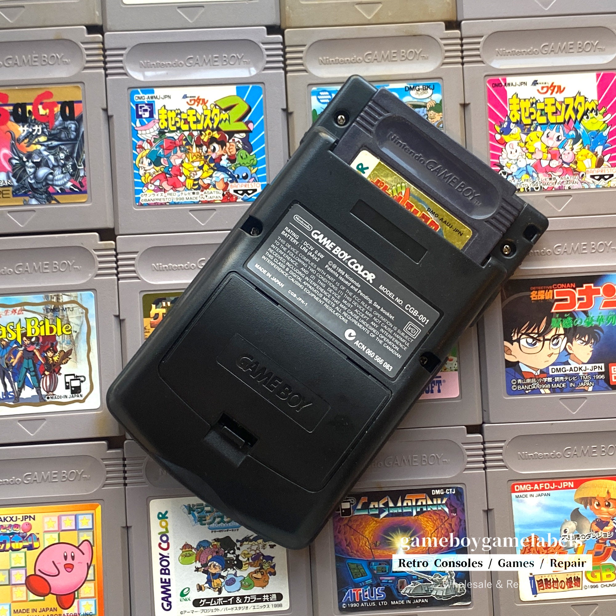 The Latest Tech Gameboy Color GBC Black Shell logo Color Can - Etsy