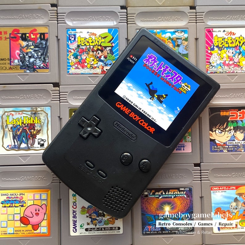 The Latest Tech Gameboy Color GBC Black Shell logo Color Can - Etsy