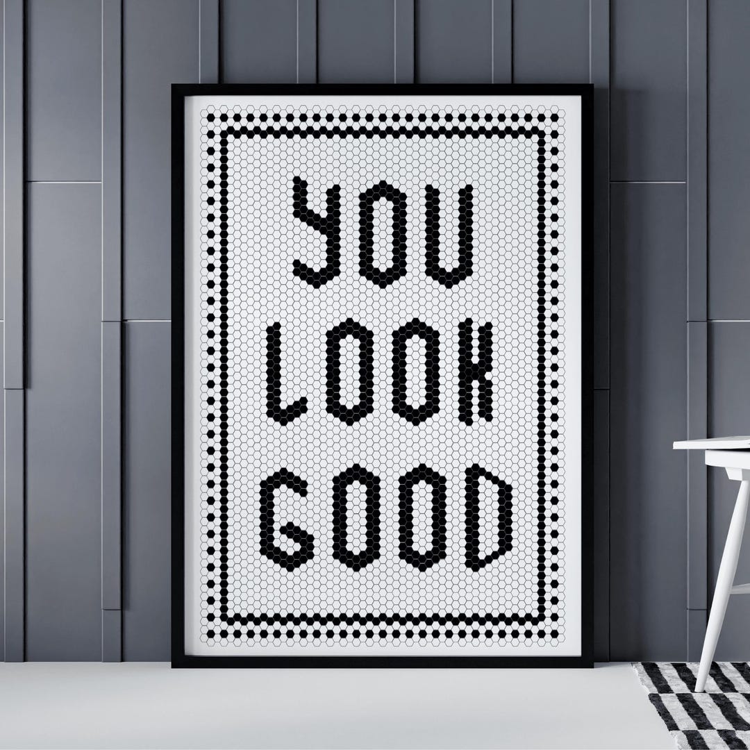 You Look Good Poster, Hexagon Bistro Wall Art, Staircase Decoration ...