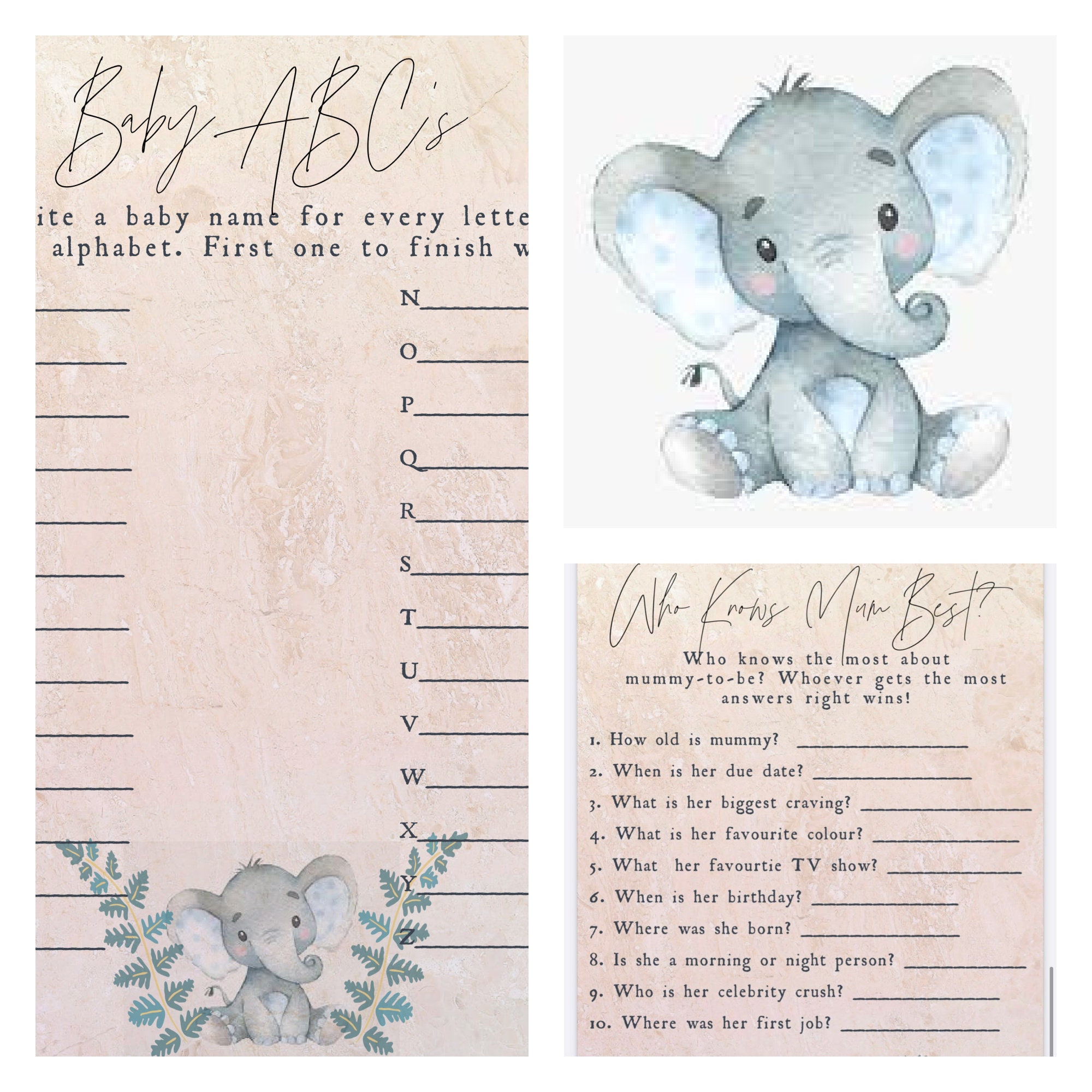 Elephant Baby Shower Game Ideas at Mitchell Cushing blog