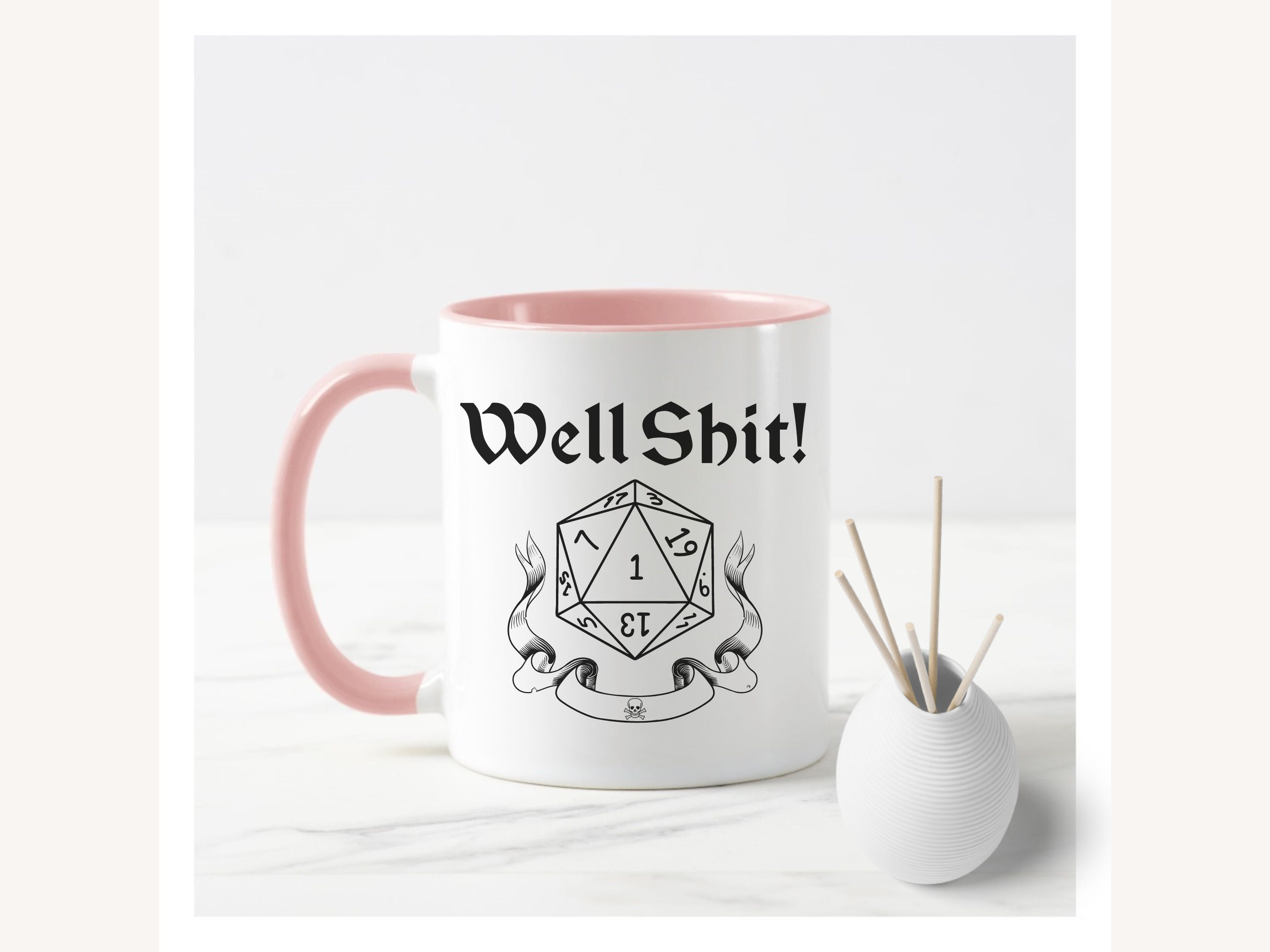 Well Shit Dungeons & Dragons Mug, Rolled a 1, Funny Dnd Mug, Failed ...