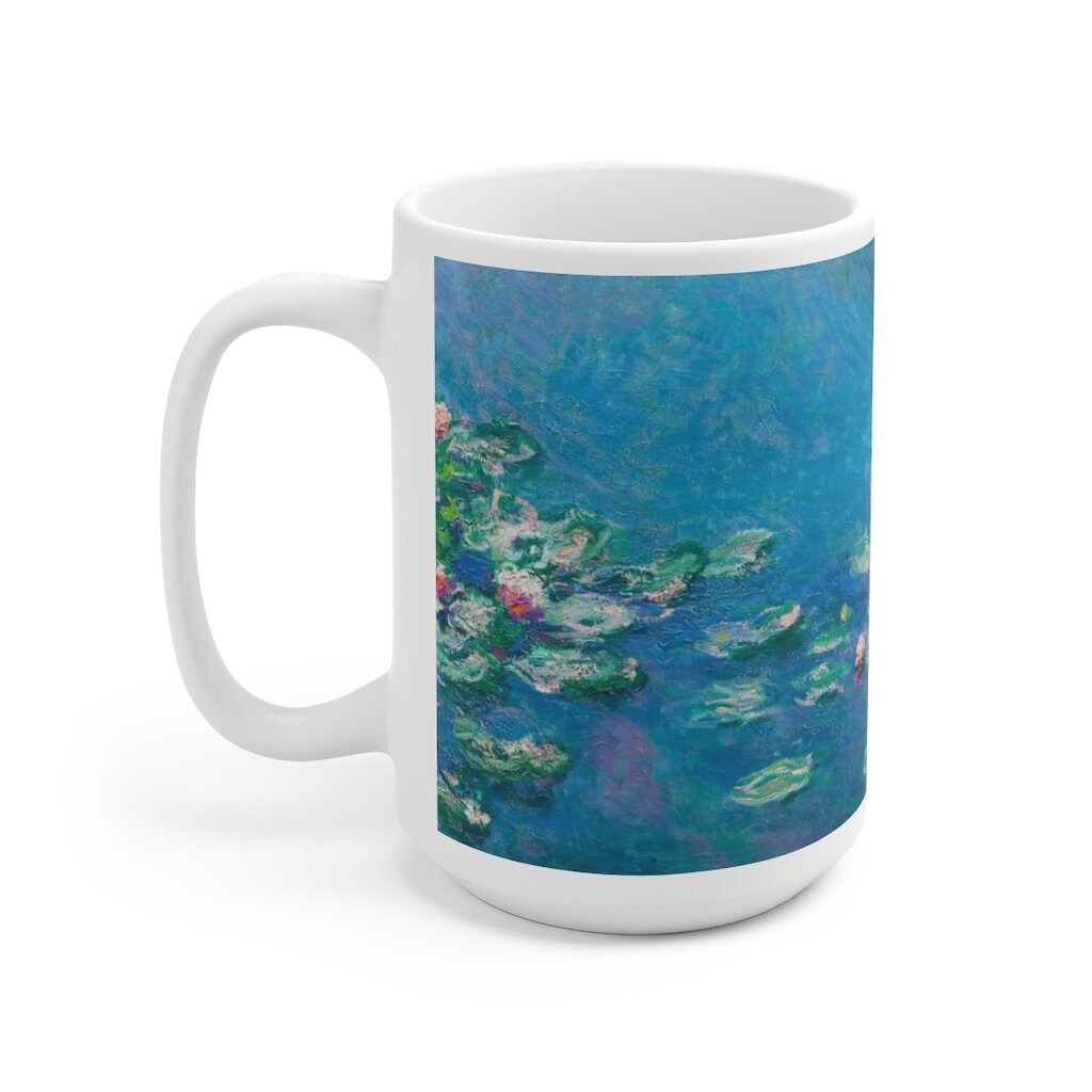 Claude Monet Water Lilies Painting on 15 Oz Mug, Water Lilies Painting ...